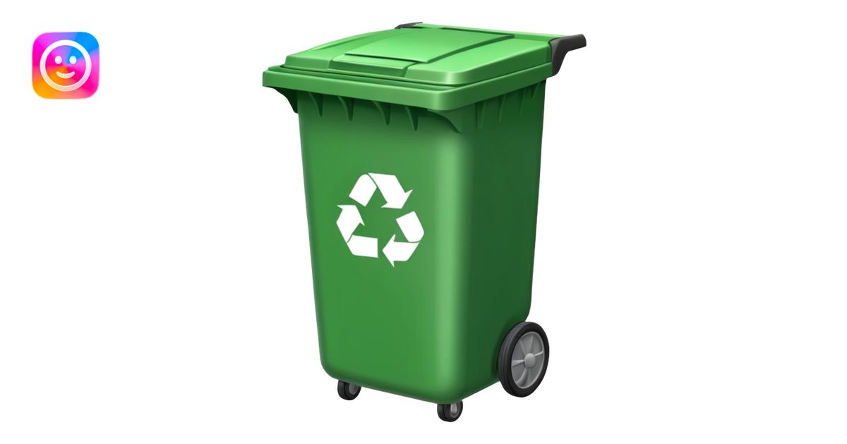 Green wheely bin emoji | AI Emoji Generator