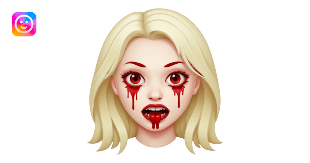 Vampir, Girl, Fangs, Blood emoji | AI Emoji Generator