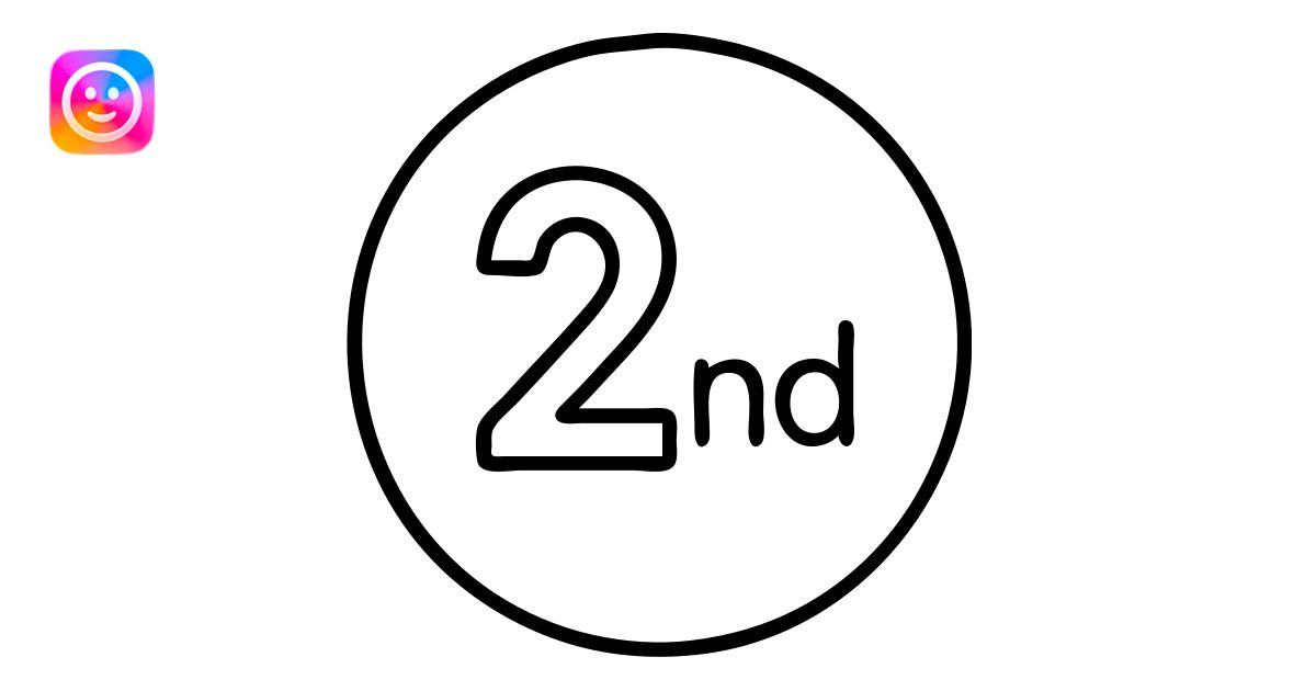 first ,a 2 in a circle with 'nd' in the circle icon | AI Emoji Generator