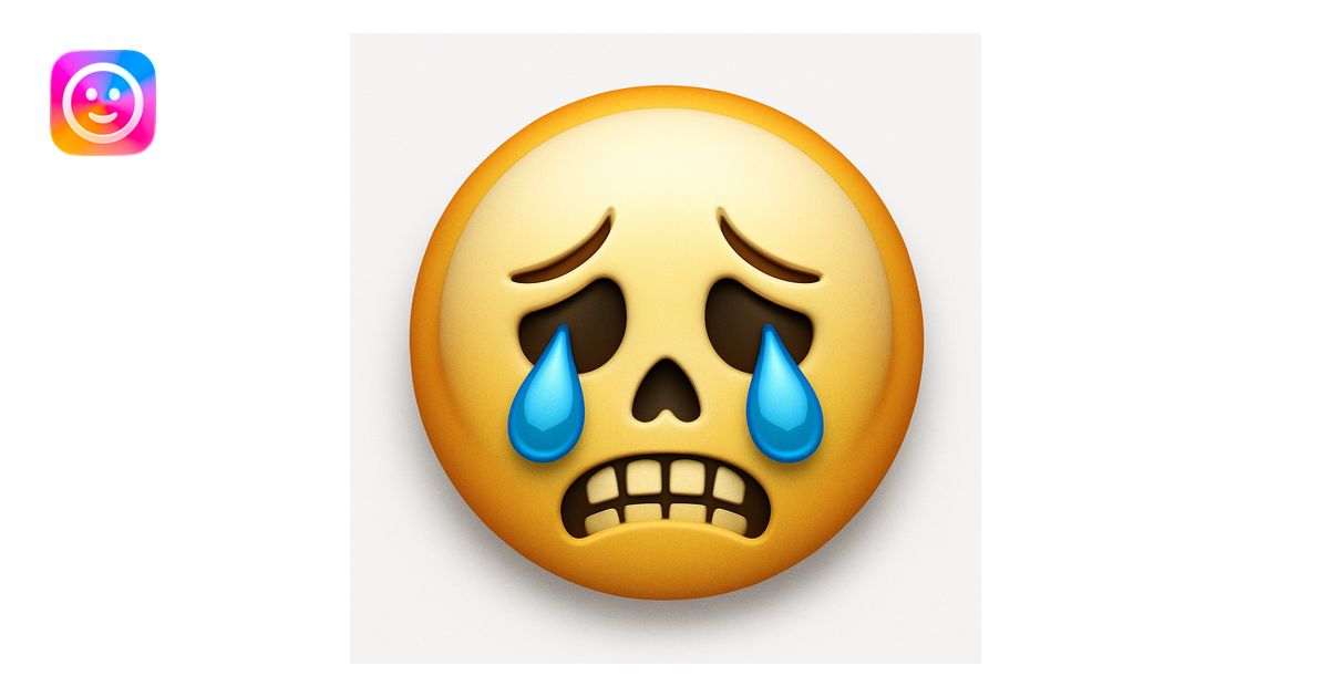 Edit the sad skeleton face emoji exactly like the reference but add ...