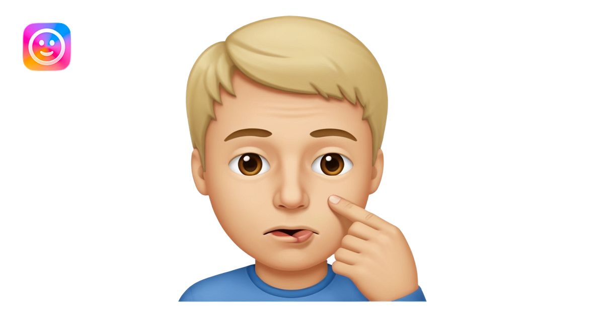 Create an emoji that is picking his nose make it a circle emoji emoji ...