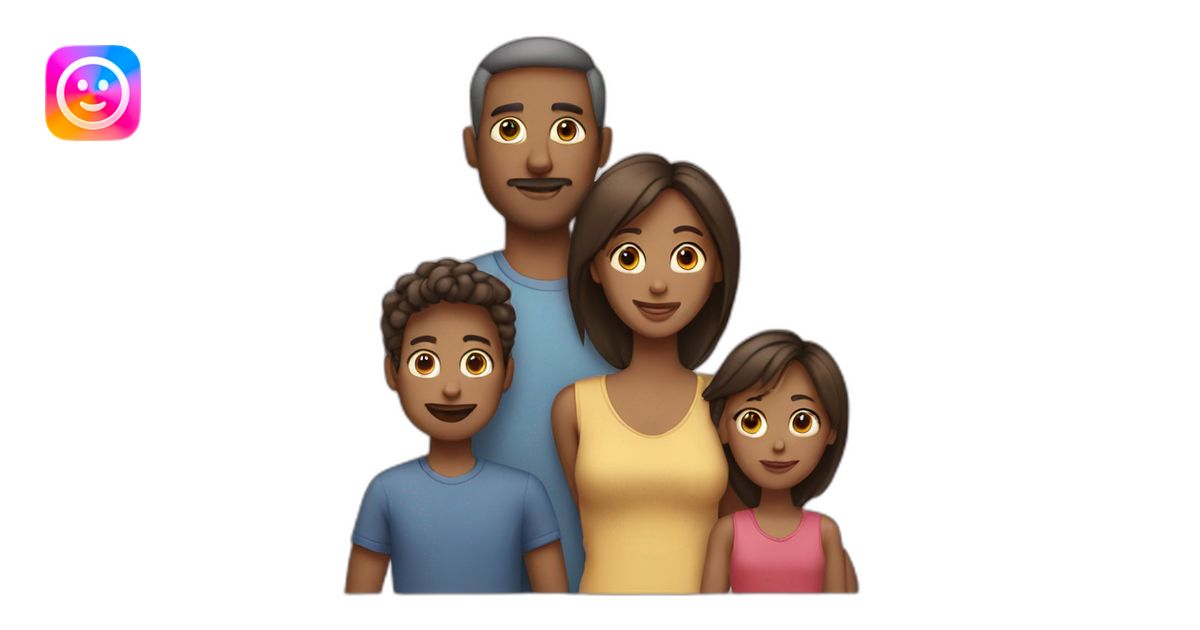 two straight parents with one daughter and one son emoji | AI Emoji ...