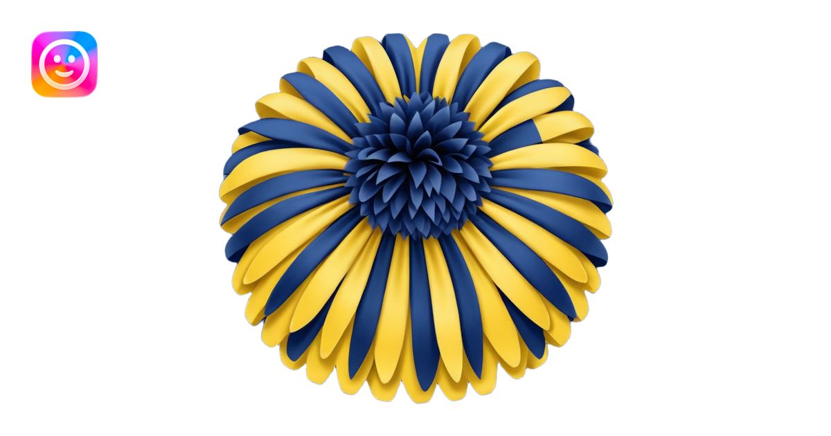 Navy and yellow cheerleading pom-pom emoji | AI Emoji Generator