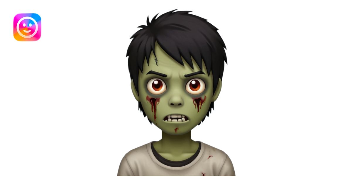 Boy, zombie, black hair, medium long, emo, shaggy, dark, spooky, creepy ...