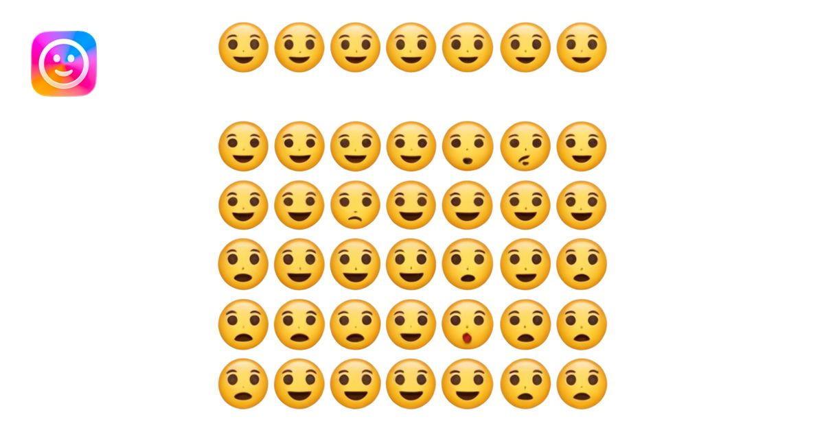 Emoji challenge. Show 16 emojis that are almost identical. Only one ...