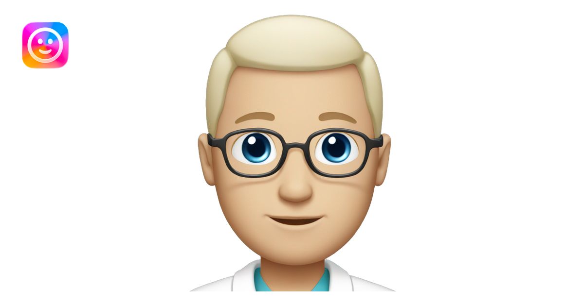 Bald blue eyed doctor male emoji | AI Emoji Generator