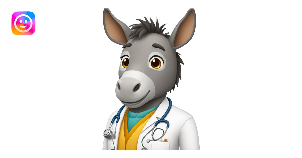 Donkey doctor emoji | AI Emoji Generator