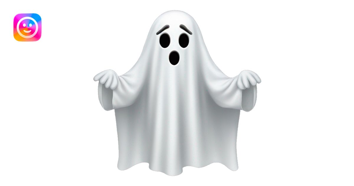 ghost costume. Not evil emoji | AI Emoji Generator