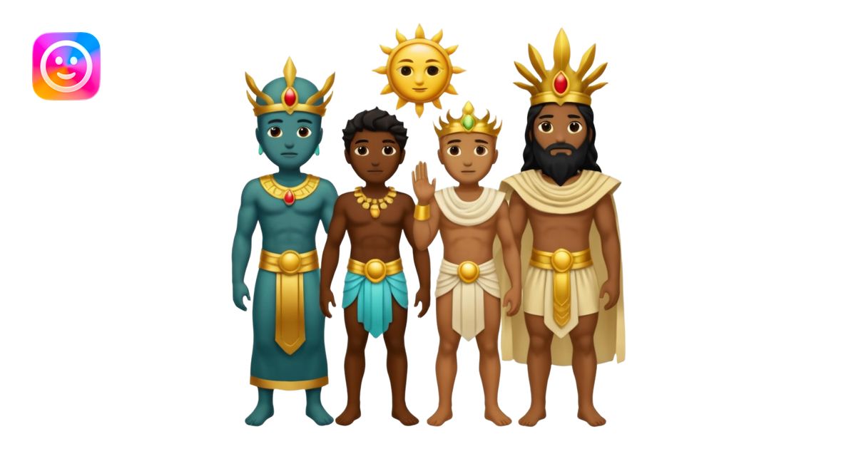 divine synergy between earth God, sun God, sea God and Death God emoji ...