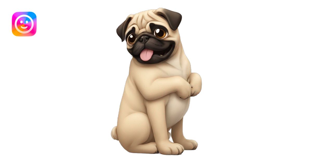 HUGGING A PUG emoji | AI Emoji Generator