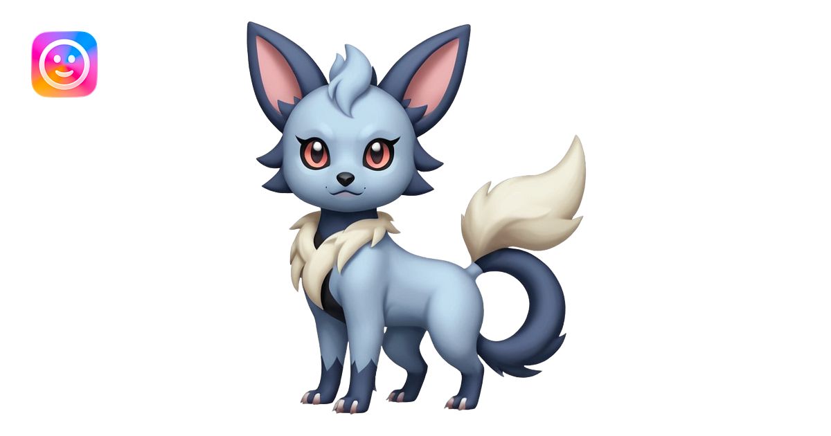 Pastel Absol-Zorua-Umbreon-fusion (full body) emoji | AI Emoji Generator