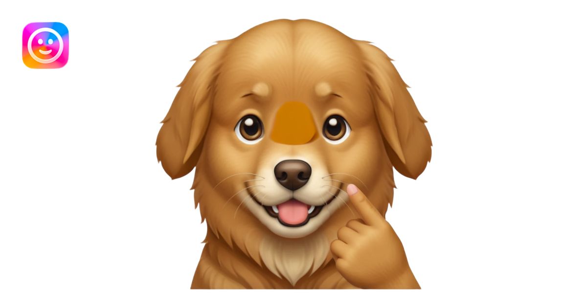 Dog that has a finger on mouth like a hand that indicates to shut up ...