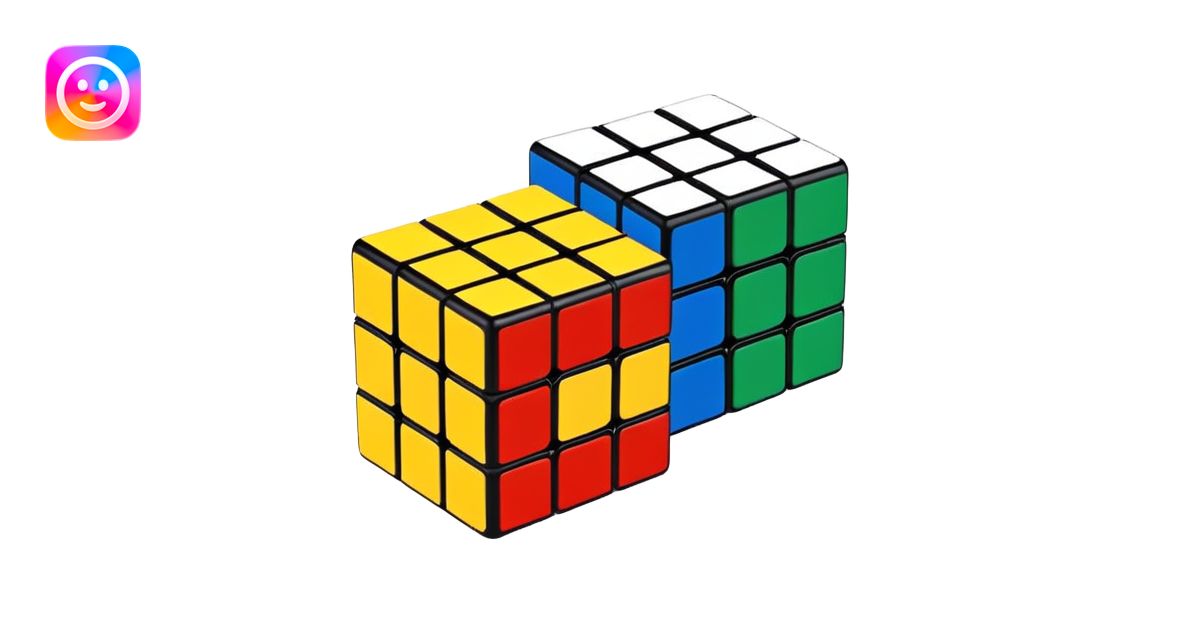 A 3x3 Rubik's Cube with classic colors: yellow, blue, red, green ...