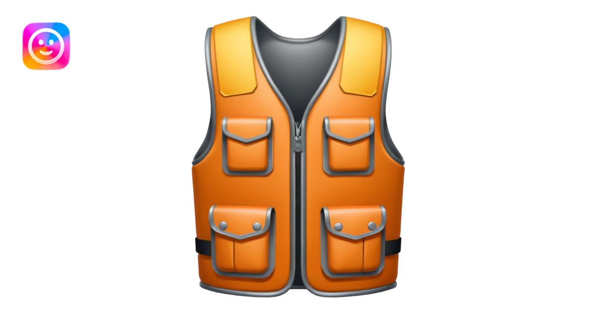 bullet proof vest icon in a rounded edge white border emoji | AI Emoji ...