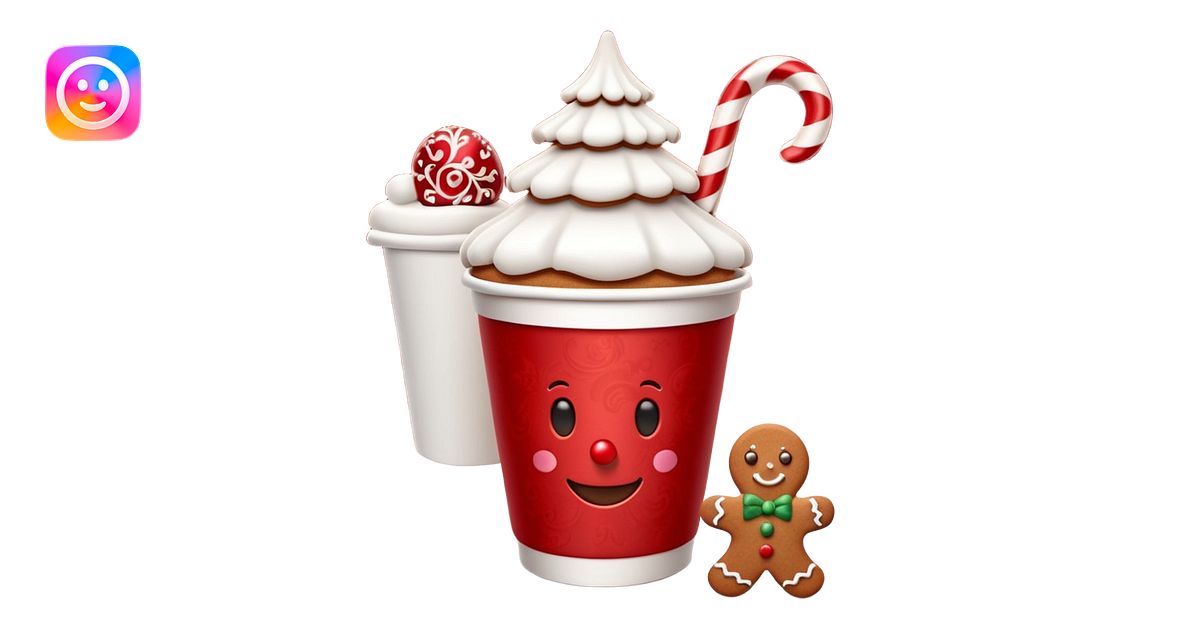 3D emoji of a festive paper cup from the Moscow Red Square Christmas ...