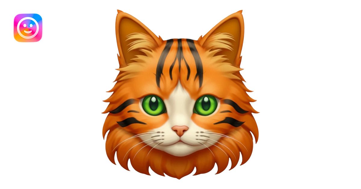 Tabby cat long hair emoji | AI Emoji Generator