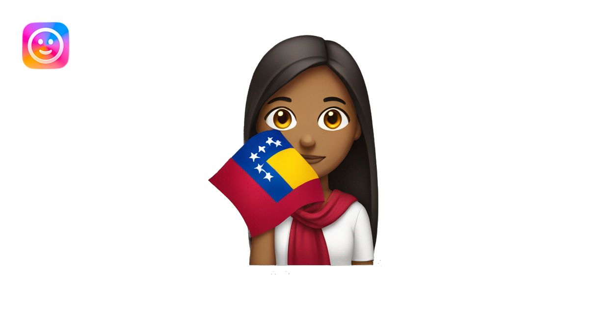 girl holding a venezuela flag emoji | AI Emoji Generator