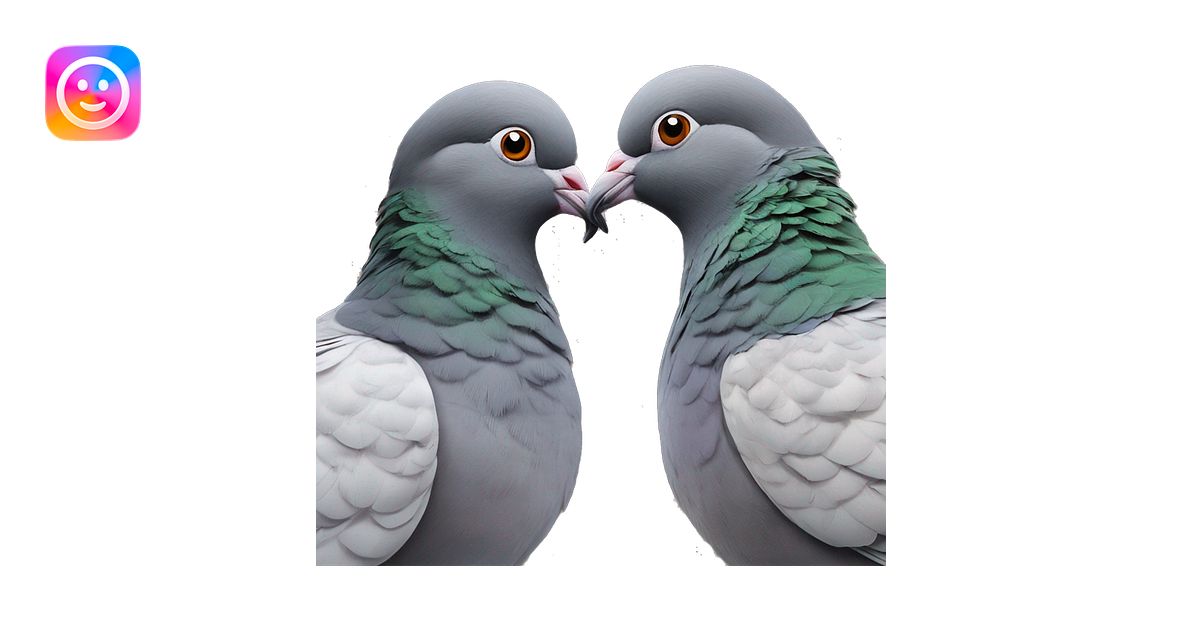 Two pigeons staring at each other emoji | AI Emoji Generator