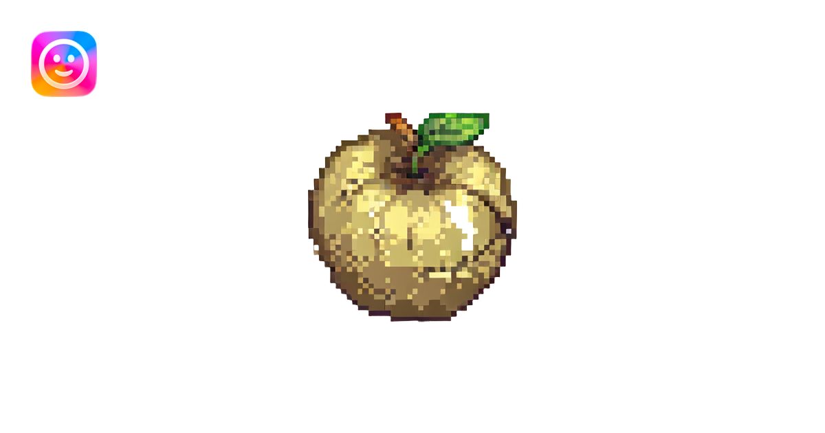 golden apple pixel art illustration | AI Emoji Generator