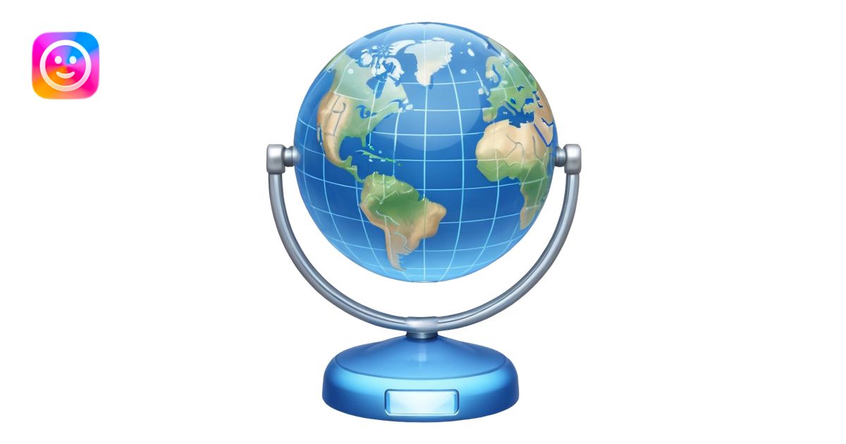 small globe with subtle time-zone ring emoji | AI Emoji Generator