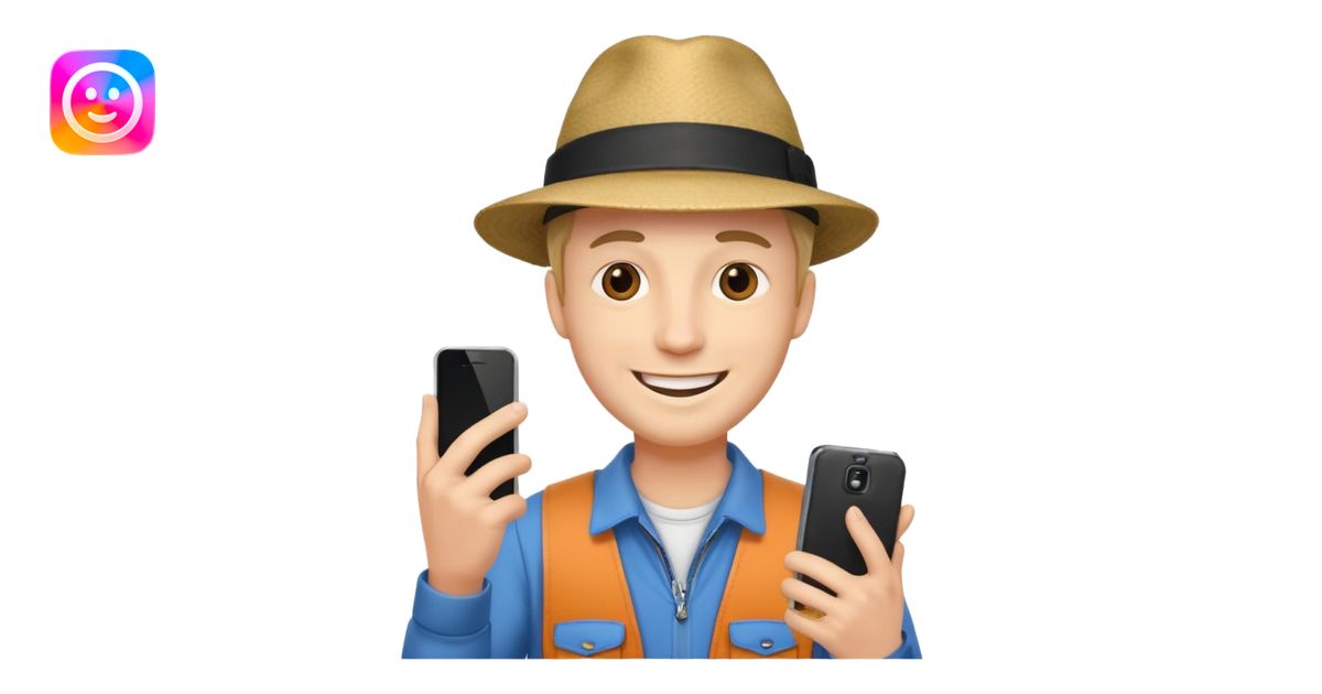 Draw a male tourist who pointed his phone for a photo emoji | AI Emoji ...