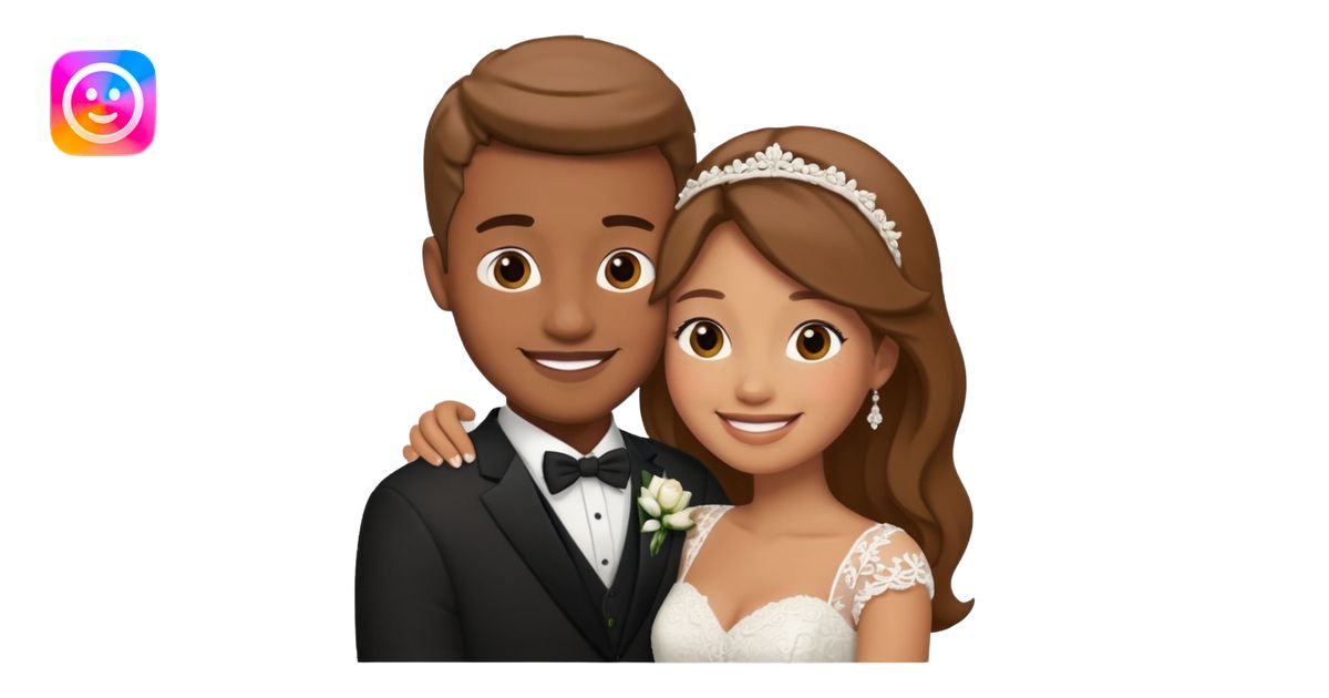Just married couple emoji | AI Emoji Generator