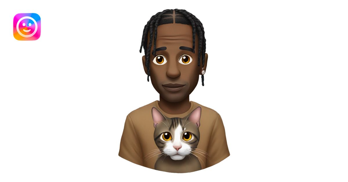 Travis scott with a cat filter emoji | AI Emoji Generator