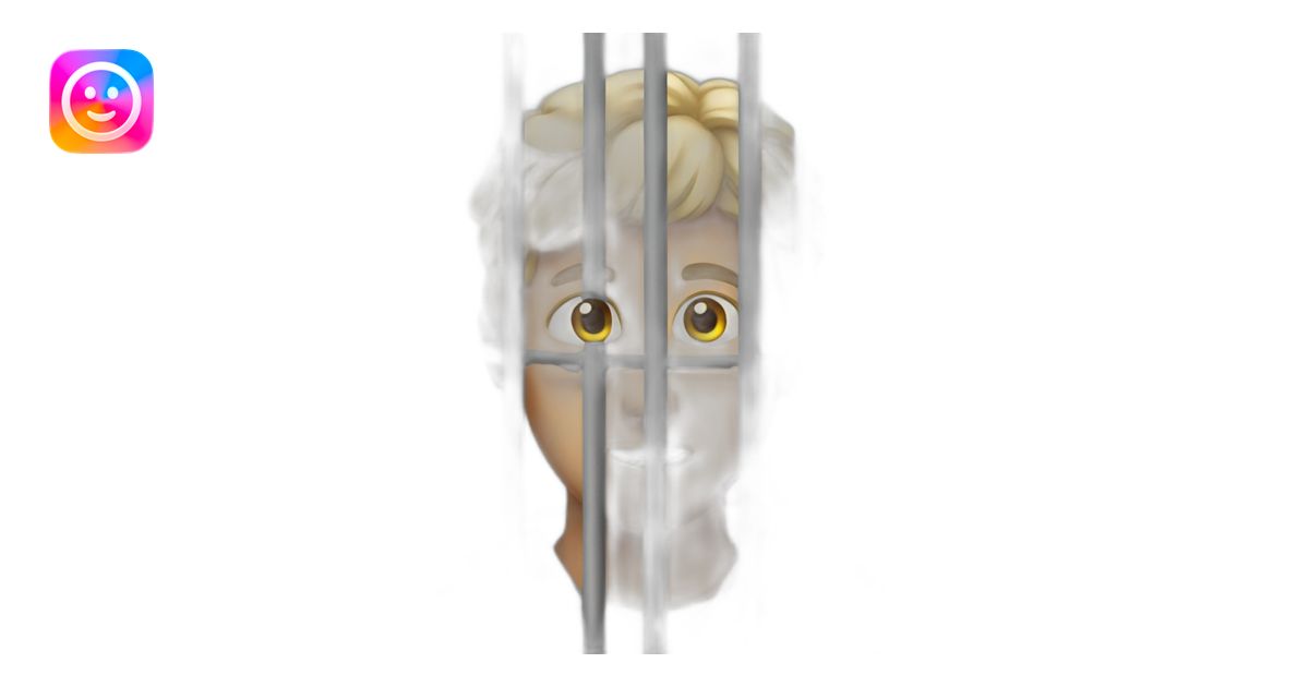 Prisoner behind jail bars emoji | AI Emoji Generator