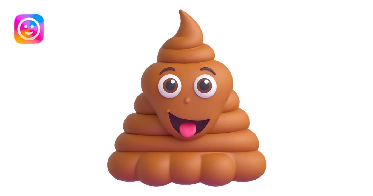 3D style poop emoji, with big eyes, cute expression emoji | AI Emoji ...