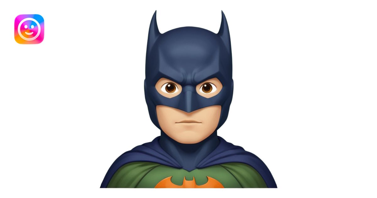generate a batman emoji with just the face and neck showing and part of ...
