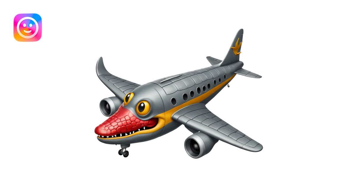 No pero un avions com cara de cocodrillo i el cuerpo gris emoji | AI ...