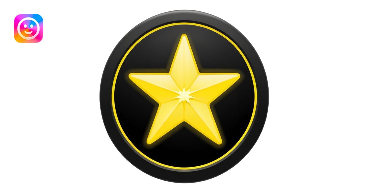 Make a star inside a clean black circle only and the star looks like ...