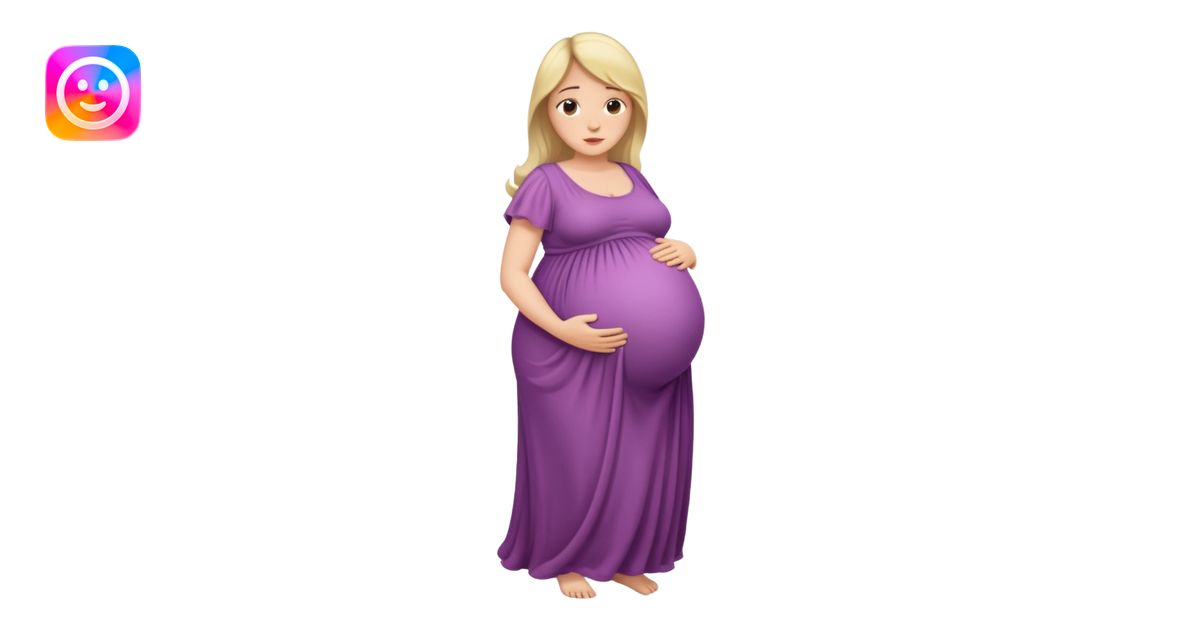 very heavily pregnant overdue lady with large belly emoji | AI Emoji ...