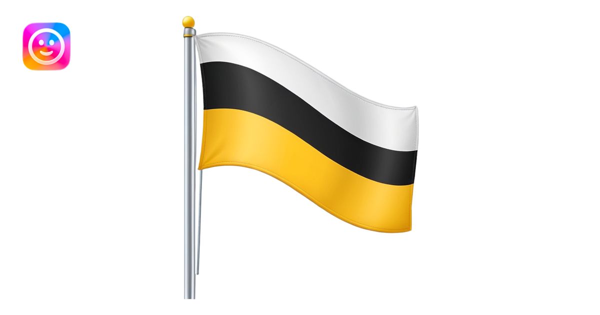 3 stripe horizontal flag with the colors in order Yellow, white and ...