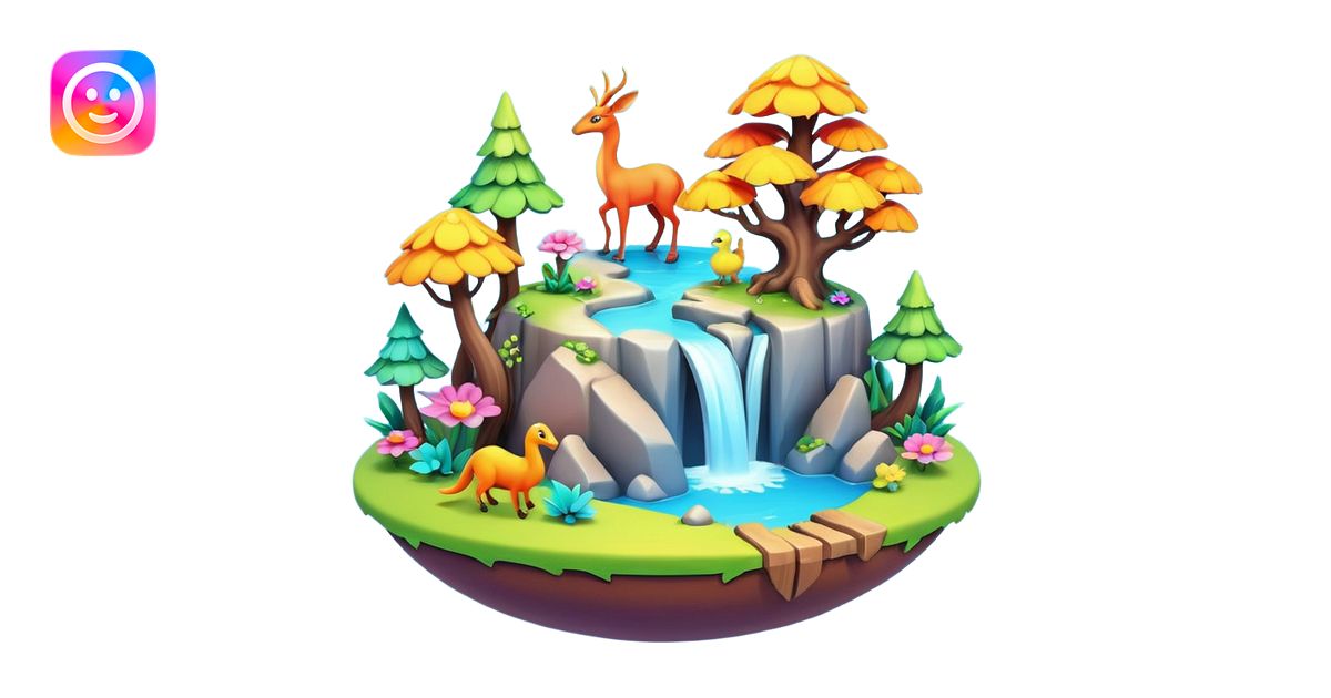 3D, still life, 4k quailty, Fantasy cartoon world with magical ...