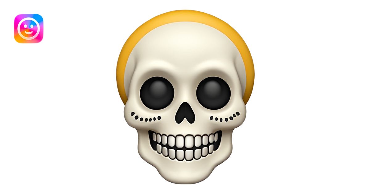 calavera emoji estilo iPhone, forma de calavera sonriente, expresión ...