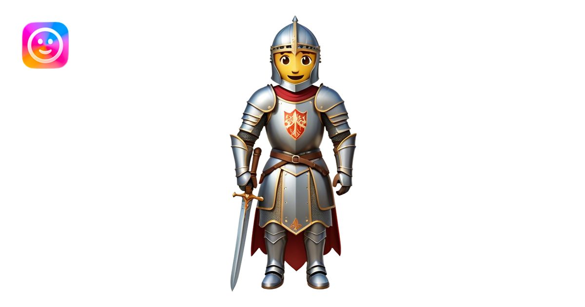 Clash of Clans aesthetic Cheerful Knight Portrait Emoji, With a radiant ...