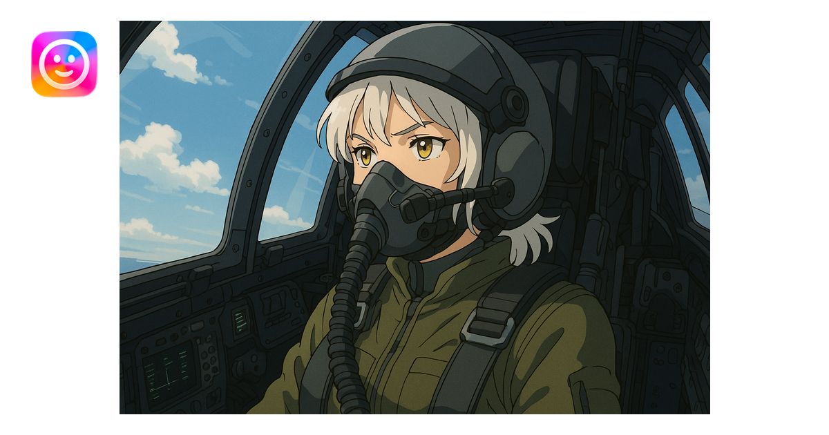 INSIDE of a modern fighter cockpit, the pilot is 1 female, white hair ...