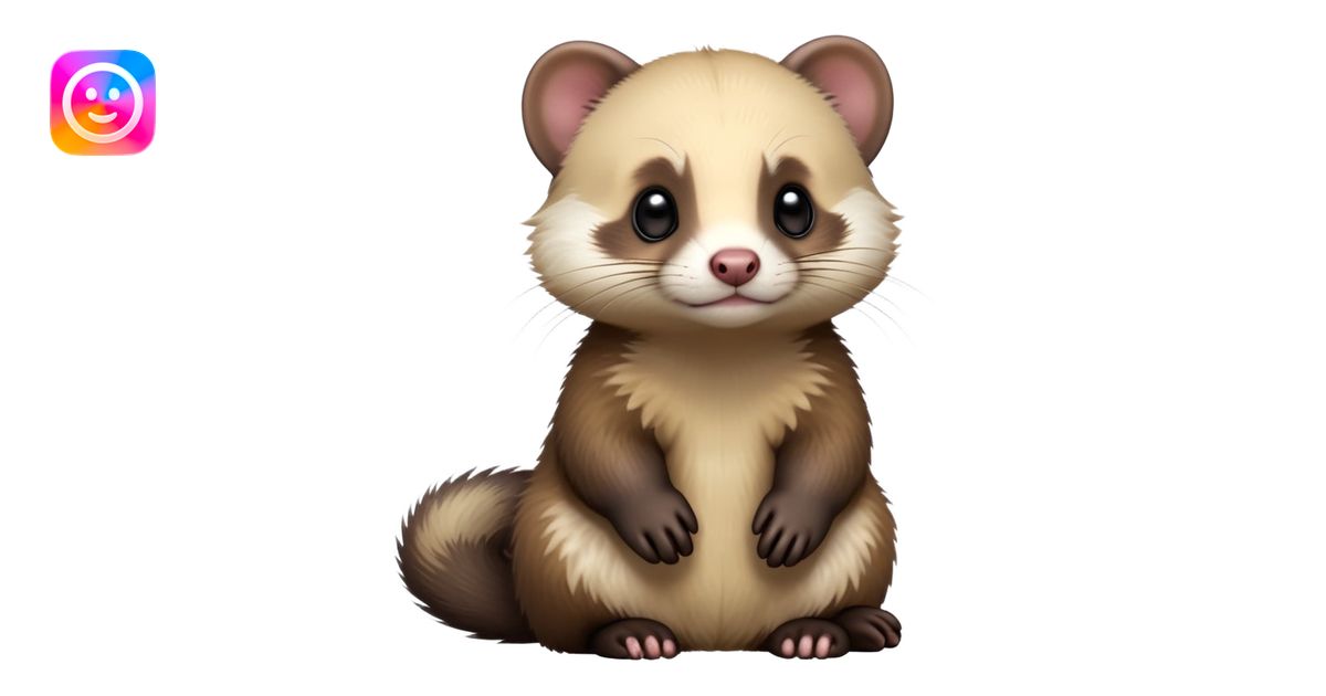 cinematic-[ferret]-realistic-full-body-sitting-emoji,-tiny-paws-tucked ...
