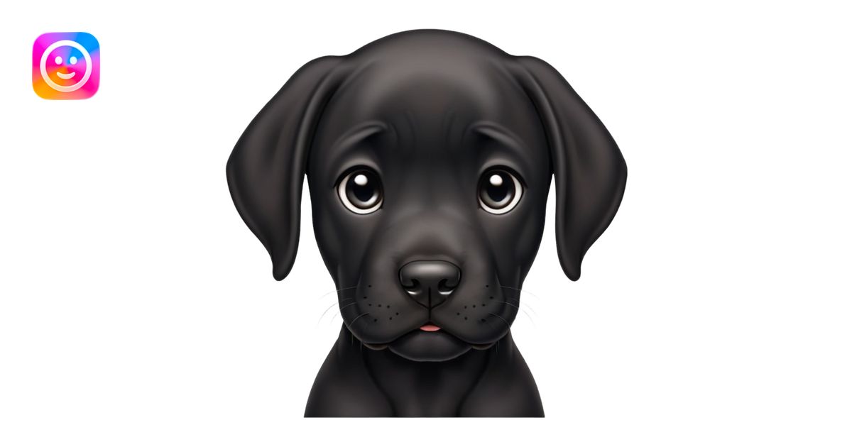 Realistic black Great Dane puppy emoji | AI Emoji Generator