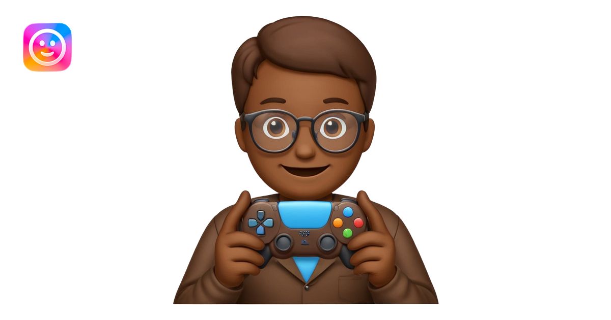Emoji poop with glasses holding a ps5 controller emoji | AI Emoji Generator