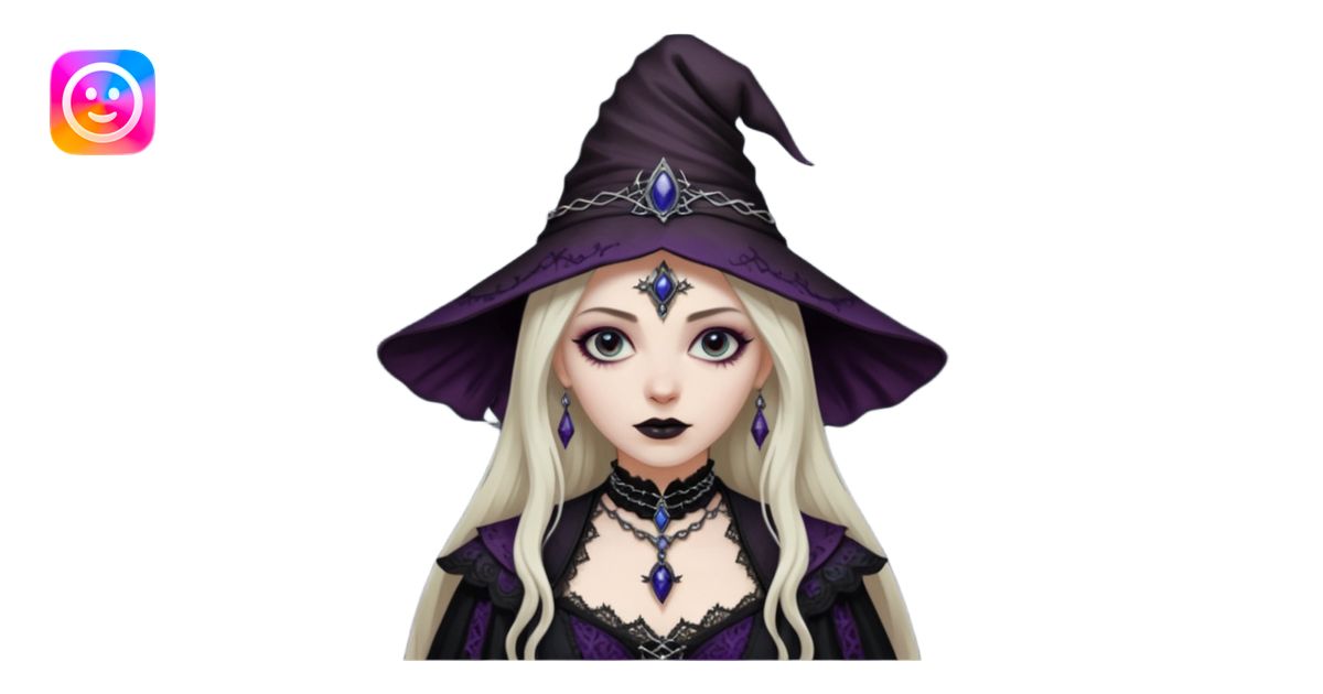 Lena Lovich as a gothic sorceress in huge dirty lace emoji | AI Emoji ...