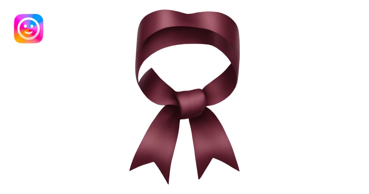 transparent maroon ribbon bow emoji | AI Emoji Generator