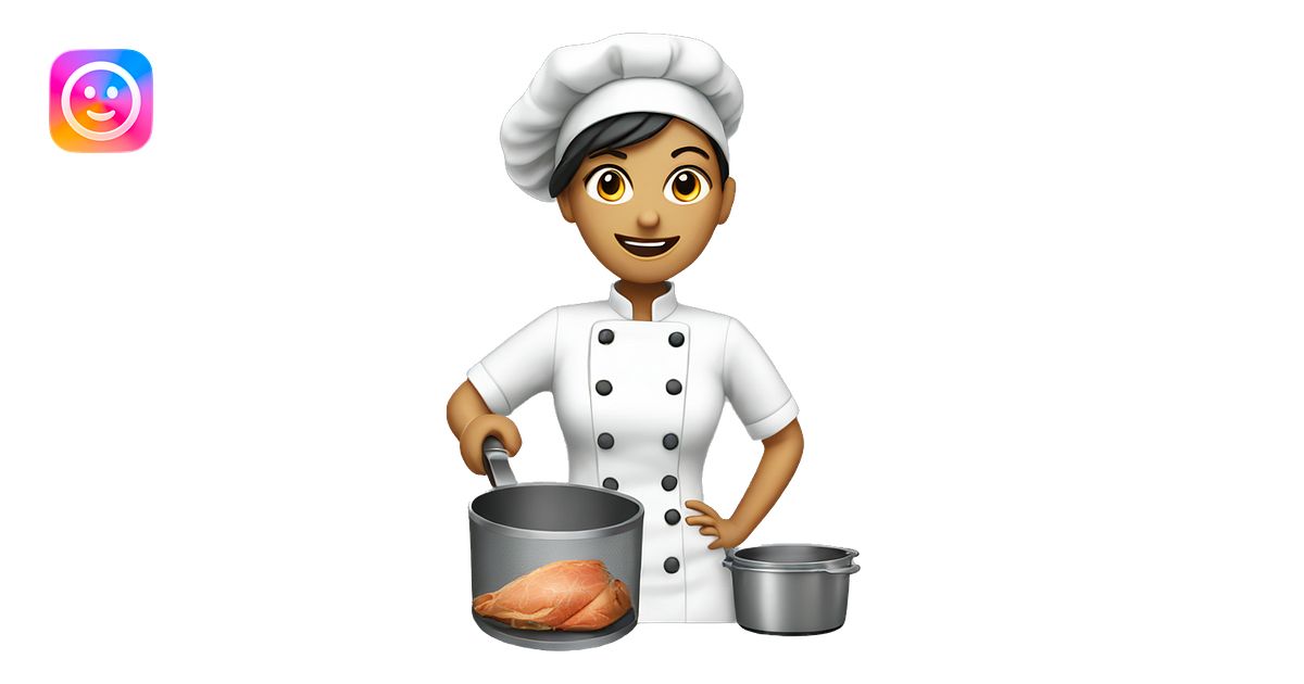 Female chef with food chopper emoji | AI Emoji Generator