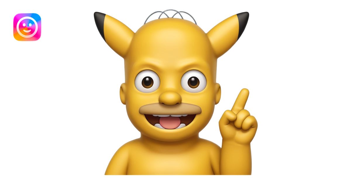 Homer Simpson in Pikachu form emoji | AI Emoji Generator