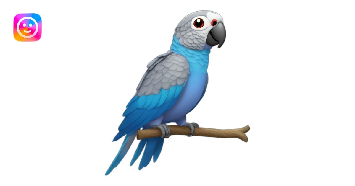 gray ringneck parrot with blue eyes eating cable emoji | AI Emoji Generator