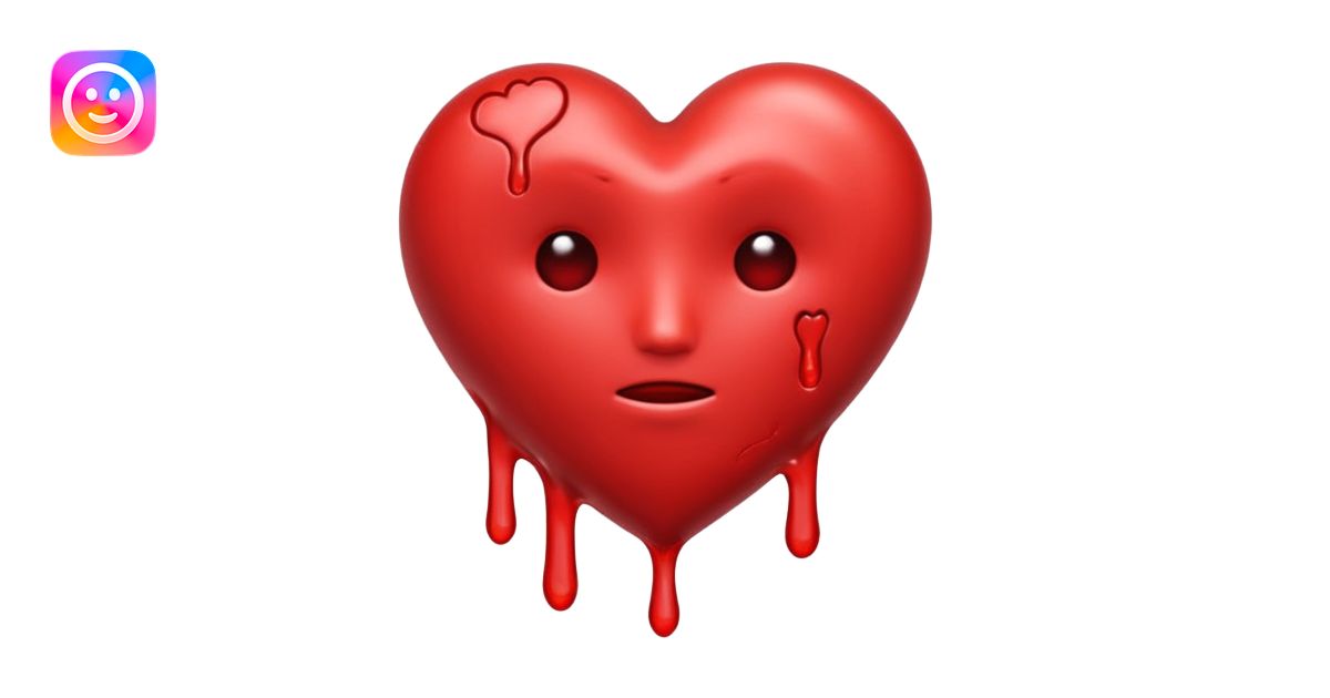 Melting heart pain heart without facce emoji | AI Emoji Generator