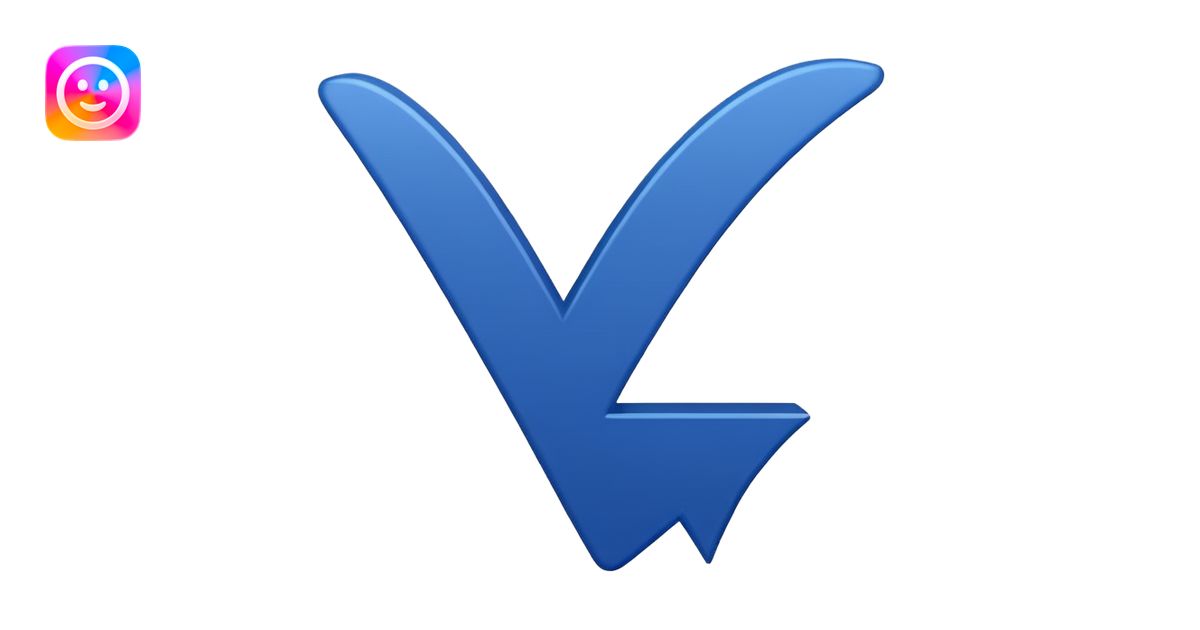 Dark blue checkmark for social media. emoji | AI Emoji Generator