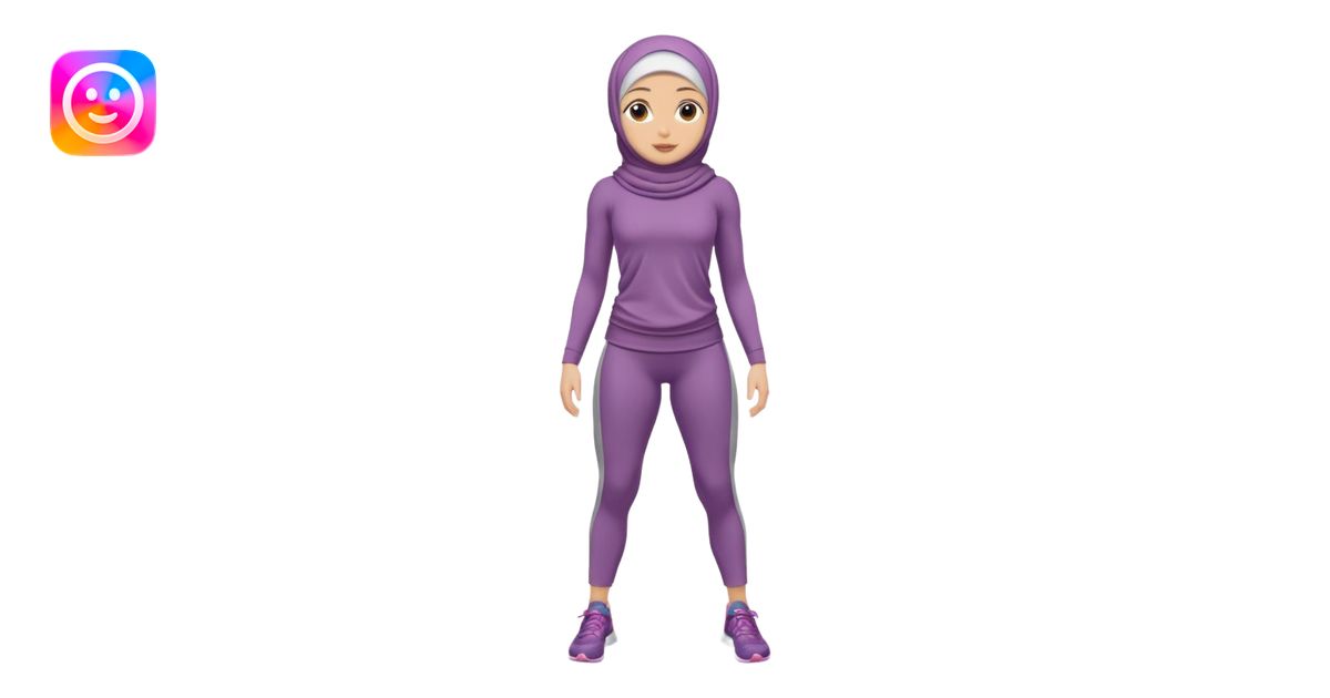 High resolution full body of a girl wearing a hijab and is a fitness ...