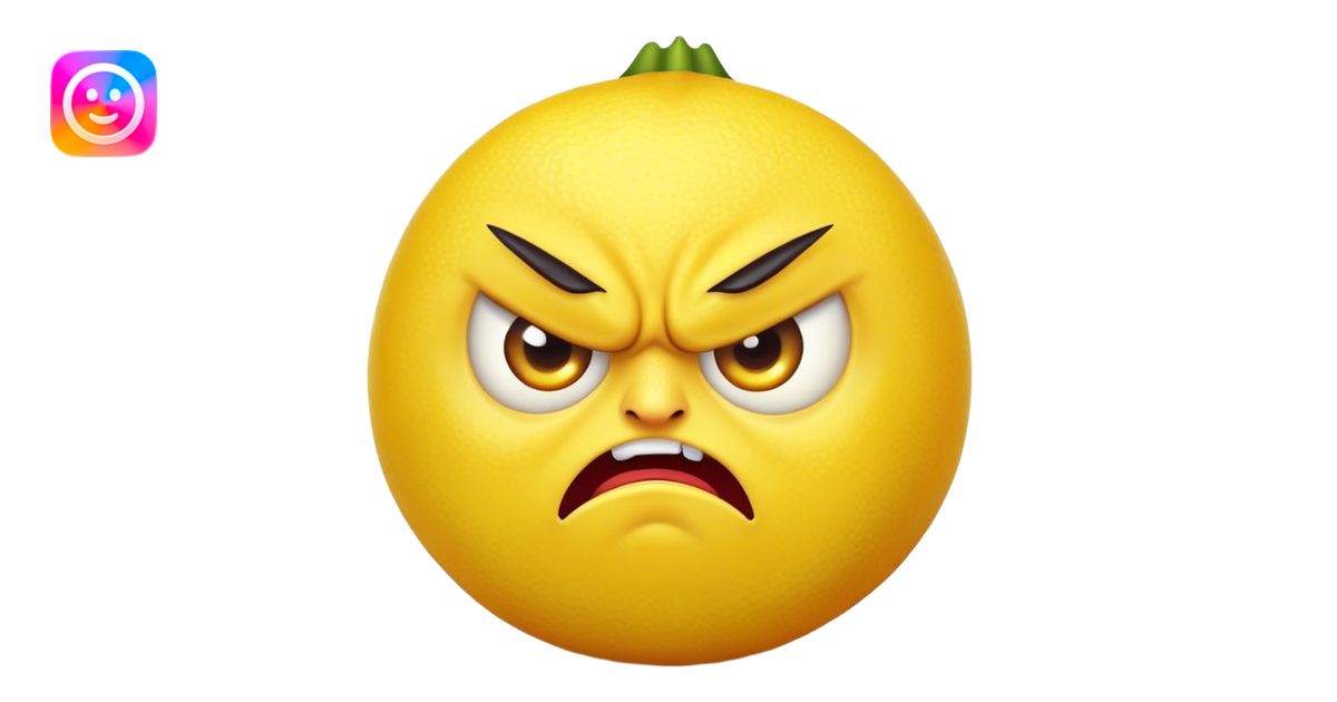 A angry lemon emoji | AI Emoji Generator